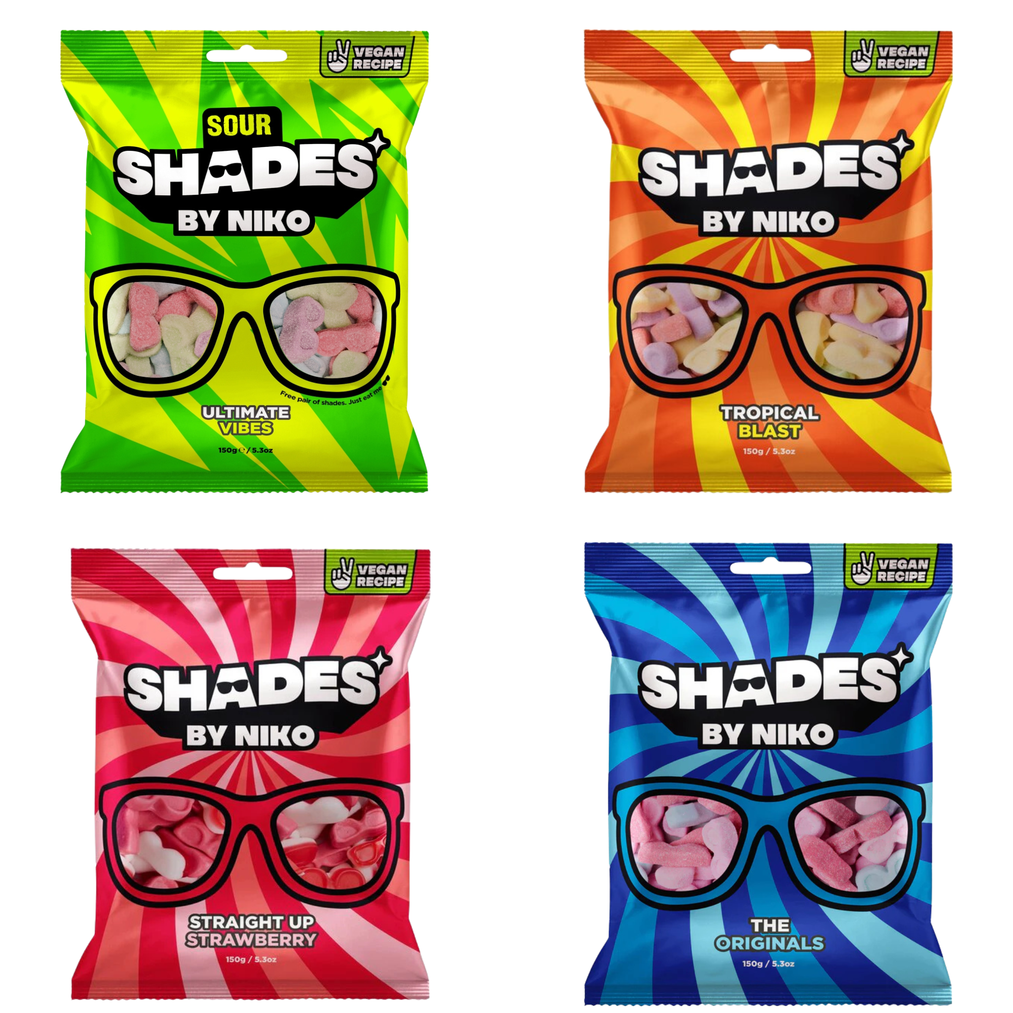 Shades by Niko 4 Pack Bundle of All Flavours - Candy - Killer Candy